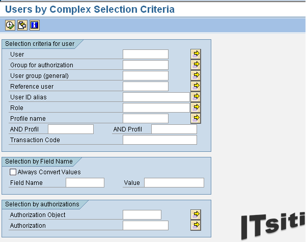 RSUSR002: Users by Complex Selection Criteria